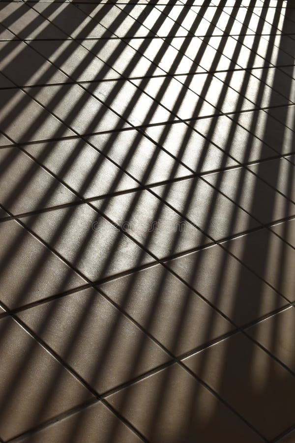 Sunlight Illuminating Tiled Floor Creating Grid Shadows Stock Photo - Image of flooring, visual ...