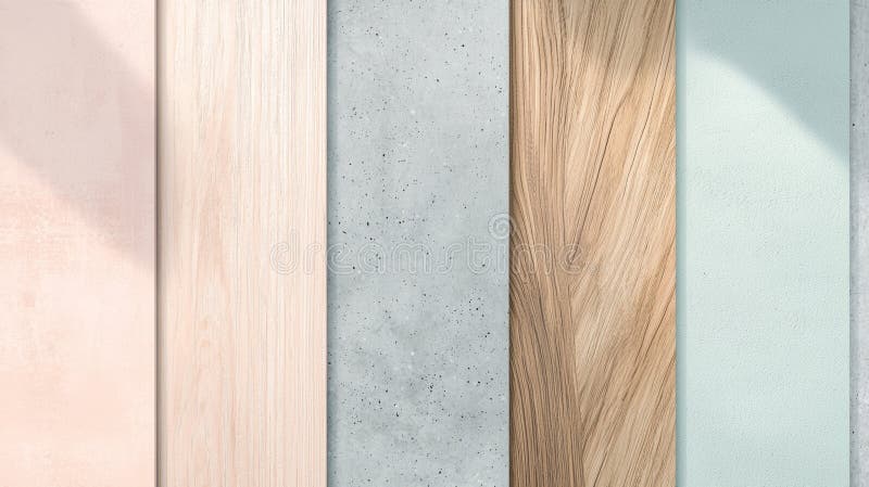 Sunlight Illuminating Various Construction Materials Samples Including ...