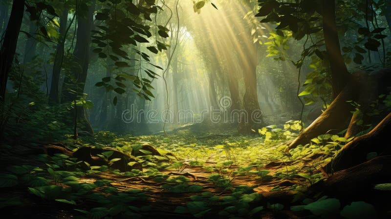 Sunlight large leaf stock illustration. Illustration of growth - 369618145
