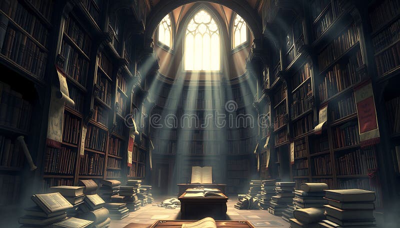 Sunlight Library Interior, Reading Light, Knowledge Atmosphere, Stock ...