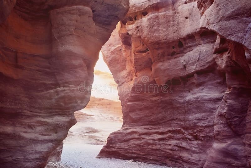 Sunlight Makes it Way through the Rocks of the Great Red Canyon in ...