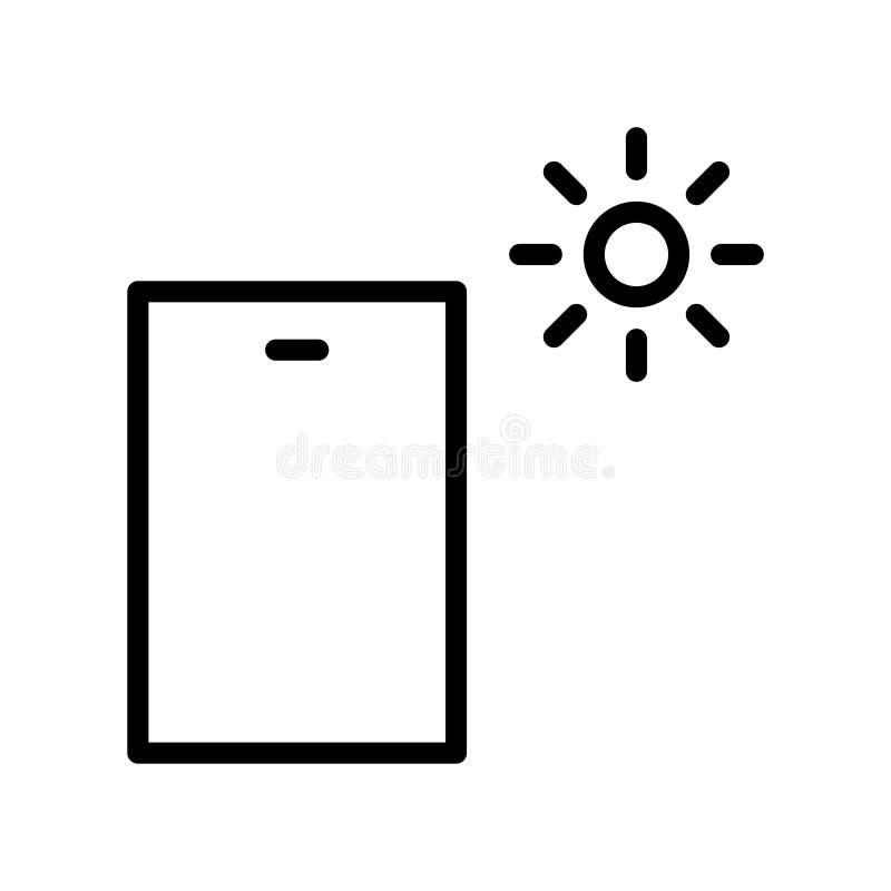 Sunlight Mobile Screen Mode Icon with Sun Stock Vector - Illustration ...
