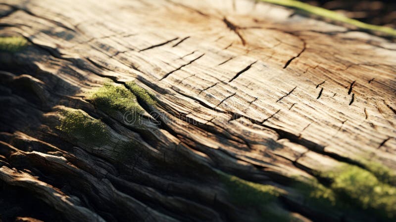 Sunlight on Mossy Weathered Wood Texture Stock Illustration ...