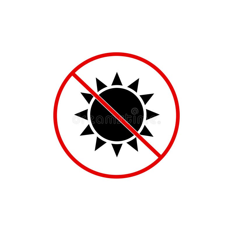 Sunlight No Here Icon. No Use Sunlight Icon Stock Vector - Illustration ...
