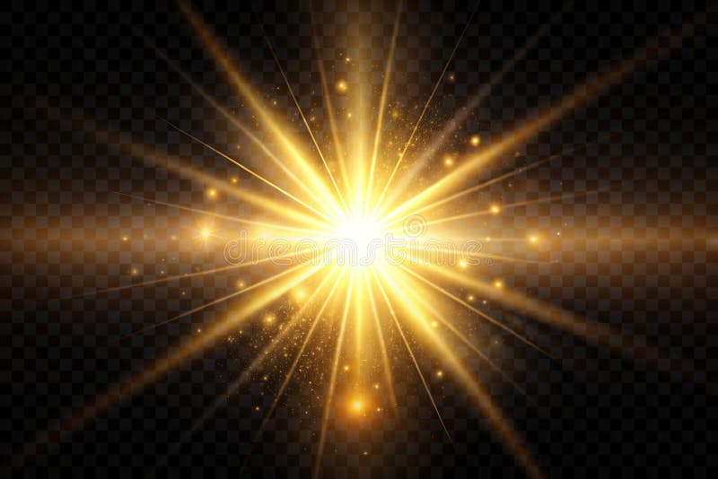 Sunlight Overlay with Sun Rays on Black Background Stock Illustration ...