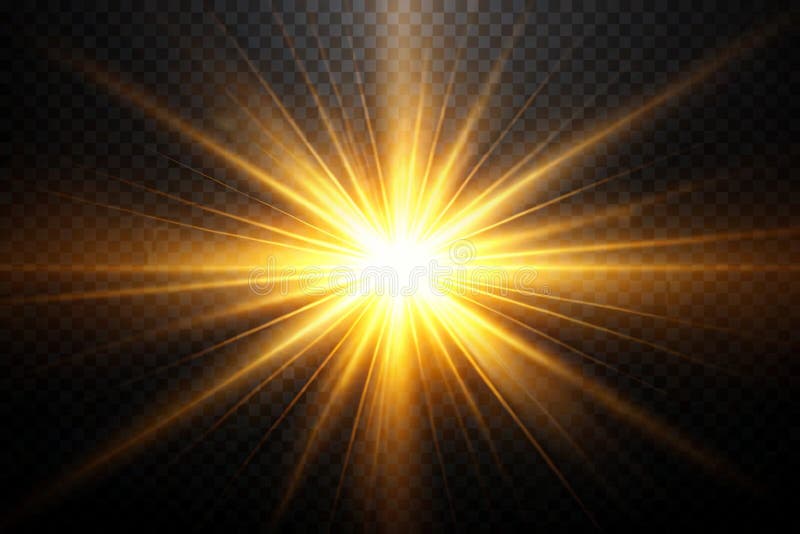 Sunlight Overlay with Sun Rays on Black Background Stock Illustration ...