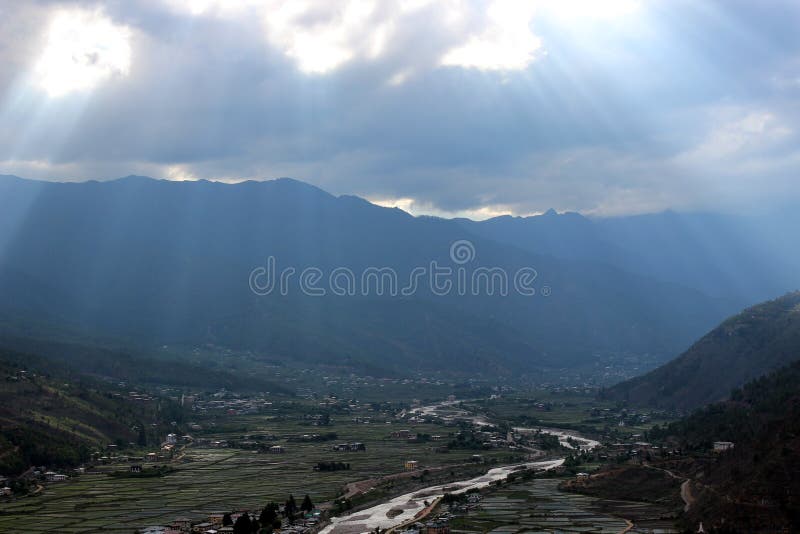 Paro Valley in the Kingdom of Bhutan. Situated on the Confluence of the ...