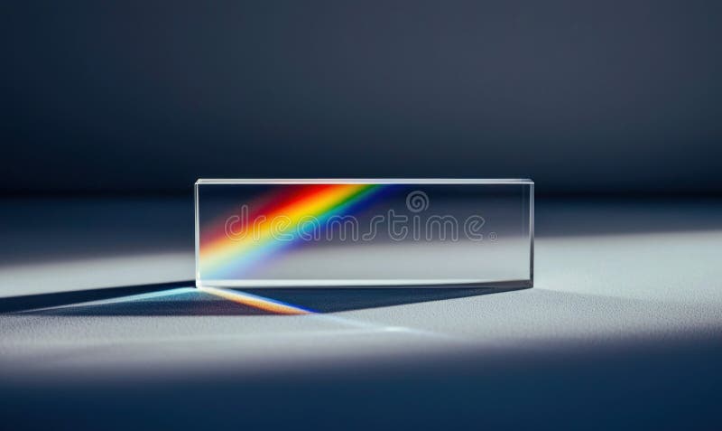 Sunlight Passing through a Prism Creates a Beautiful Rainbow Spectrum ...