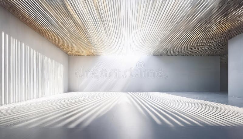 Sunlight Passing through Wooden Ceiling Lighting Up Empty Room Stock ...