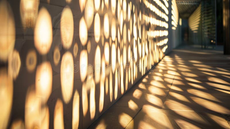 Sunlight Patterns on Modern Building Wall Creating Abstract Circular ...