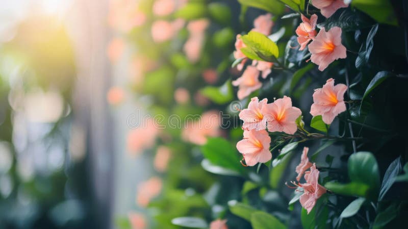Sunlight on Peach Blossoms stock illustration. Illustration of nature ...