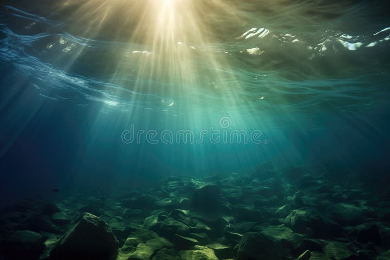 Sunlight Penetrating the Depth of the Ocean Stock Image - Image of ...