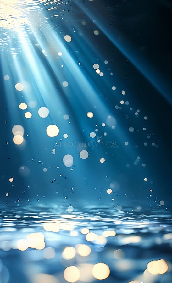 A Blue Ocean with Light Shining through the Water Stock Illustration ...