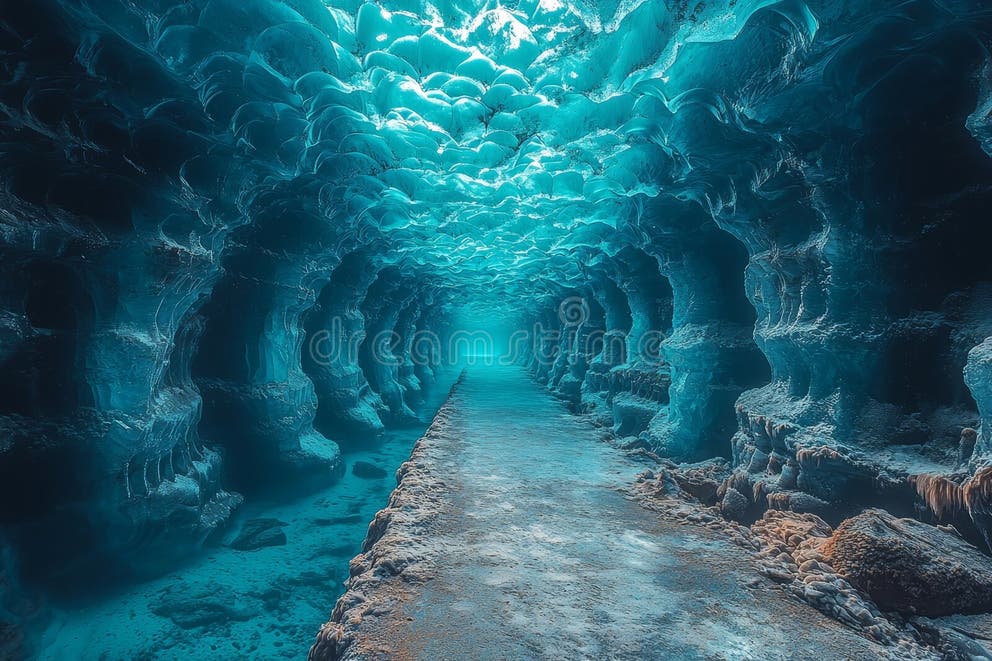 Sunlight Piercing the Blue Dragon Ice Cave& X27;s Ceiling in Iceland ...