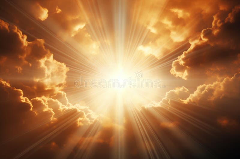 Sunlight Piercing through Clouds, Illuminating a Divine Scene of Hope ...