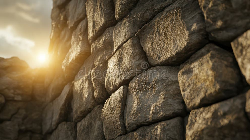 Sunlight Piercing through a Stone Wall, Captivating Display of Light ...
