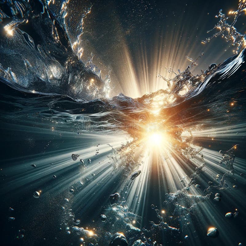 Sunlight Piercing through Water a Dance of Light and Liquid Stock ...