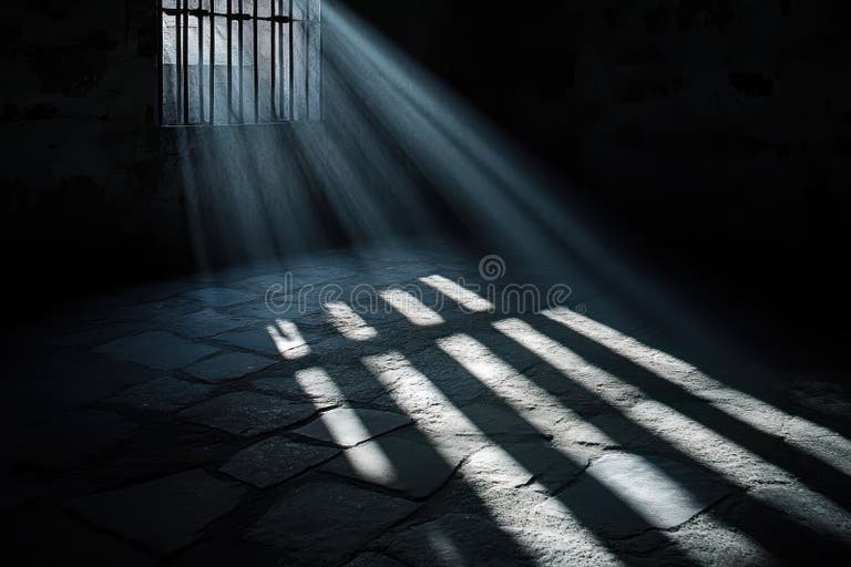 Sunlight through Prison Bars Creating Dramatic Shadows Stock Image ...