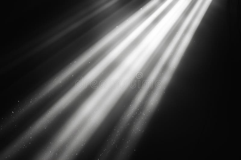 Sunlight Rays on Black Background, Beams of Dusty Sun Lights Stock ...