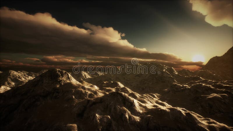 Sun Rays Over Mountains in a Valley Stock Illustration - Illustration ...