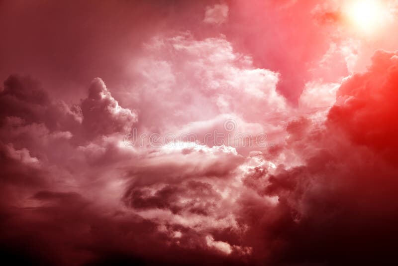 Red Clouds and Sunlight stock photo. Image of shine - 136500064