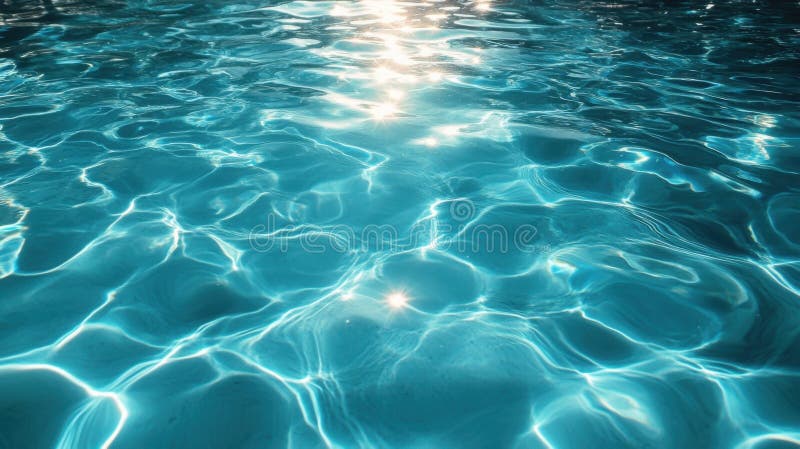 Sunlight Reflecting on Clear Blue Water Surface in a Calm Outdoor Pool ...