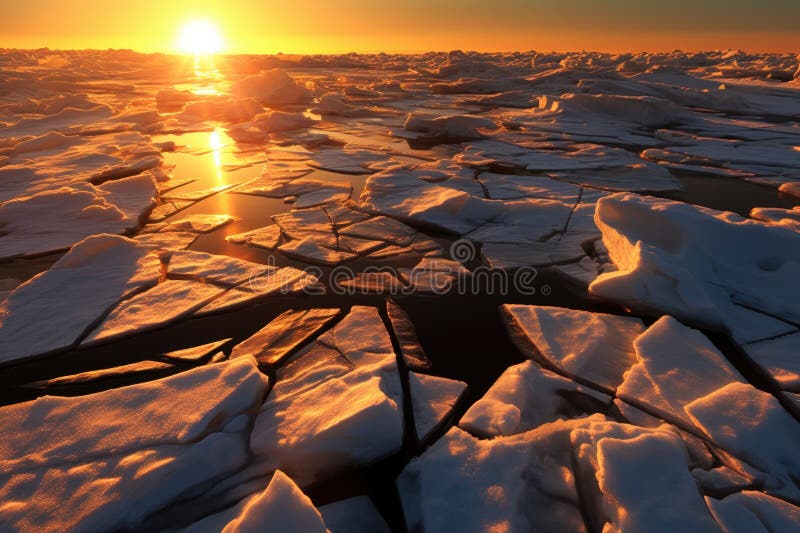 Sunlight Reflecting on Ice Fractures Stock Illustration - Illustration ...