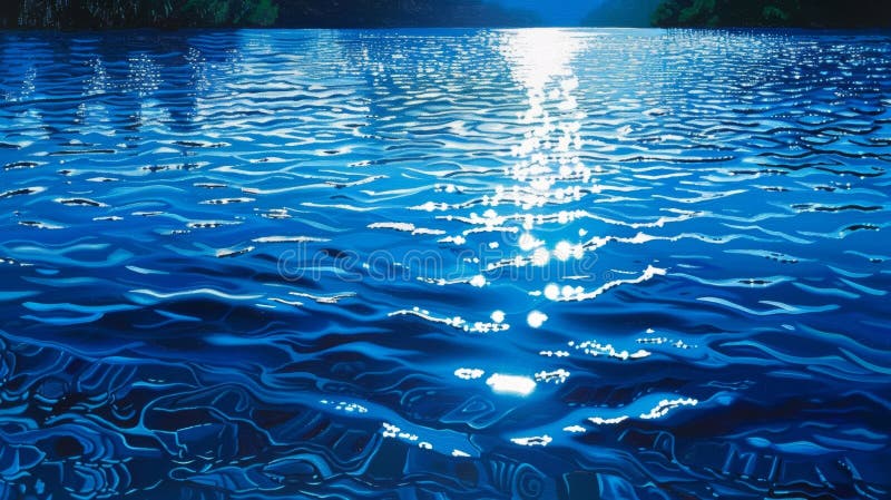 The Sunlight Reflecting Off of a Deep Blue Lake Revealing a Mesmerizing ...