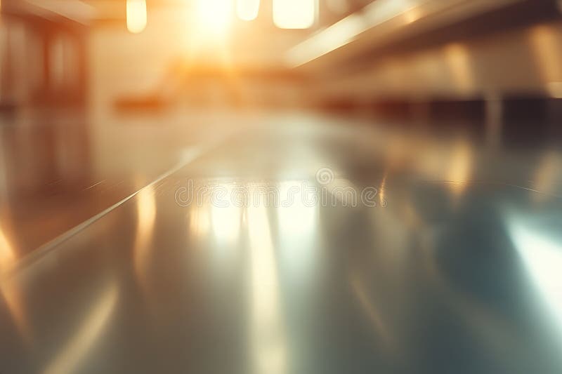 Sunlight Reflecting on a Polished Metallic Surface Inside a Modern ...