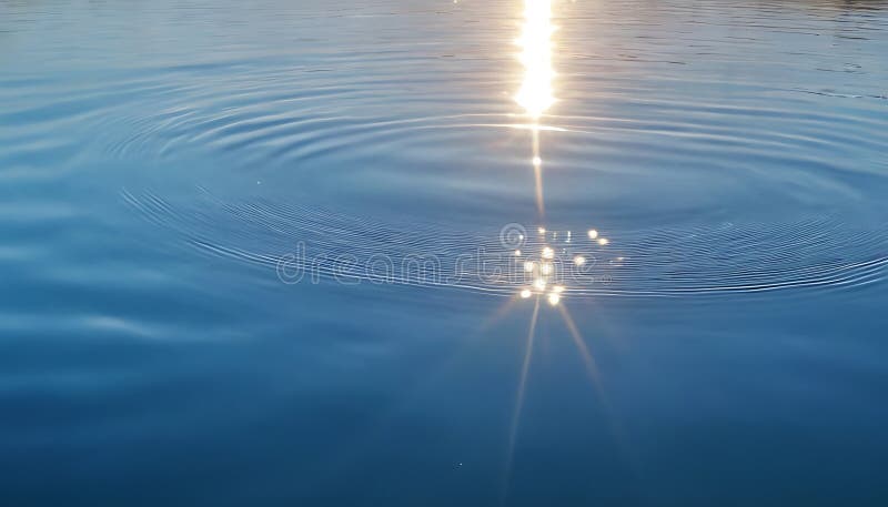 Sunlight Reflecting on Rippling Blue Water. Ai Generated Photos Stock ...