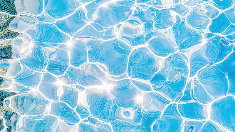 Sunlight Reflecting on Rippling Pool Surface, Casting Shimmering Light ...