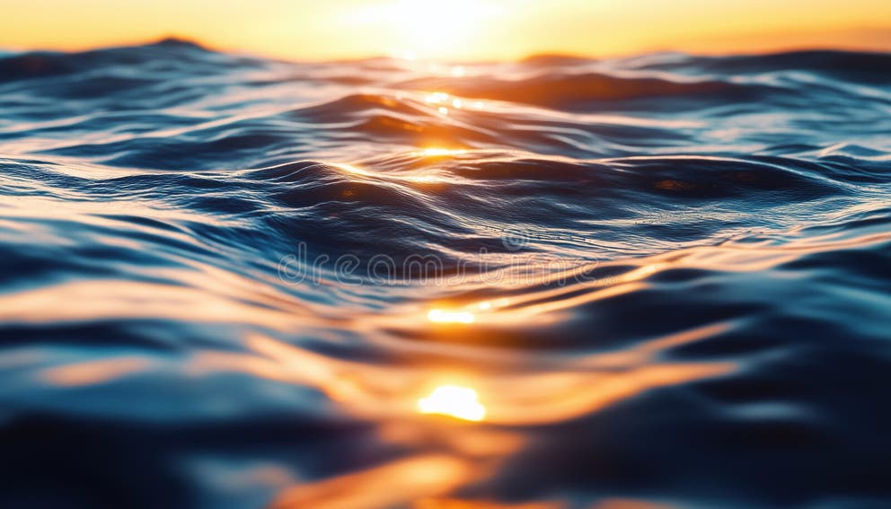Sunlight Reflecting on the Undulating Surface of the Ocean Stock Image ...
