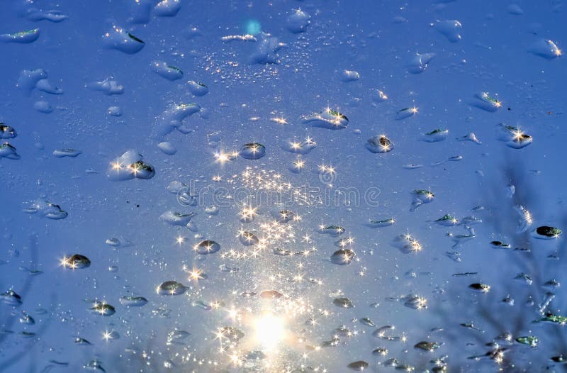 Sky Reflections in Frozen Lake on Sunset Stock Photo - Image of cold ...