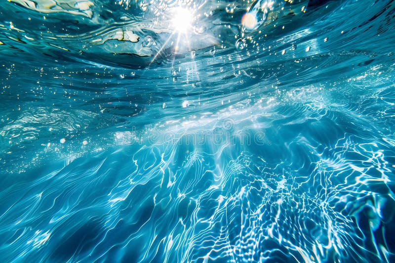 Sunlight Reflections Underwater Swimming Pool Stock Illustration ...