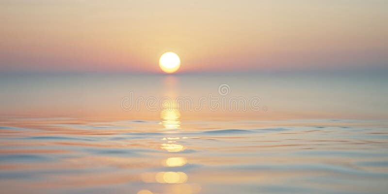 Sunlight Reflects Tranquil Sea Surface Golden Hour Serene Coastal ...