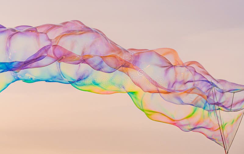 Sunlight Refracting through Large Colorful Bubbles on the Ocean Coast ...