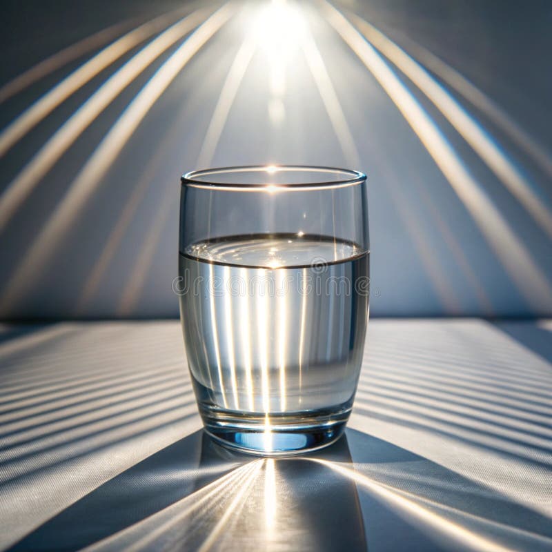 Sunlight Refraction through Water Glass Creating Beautiful Patterns ...