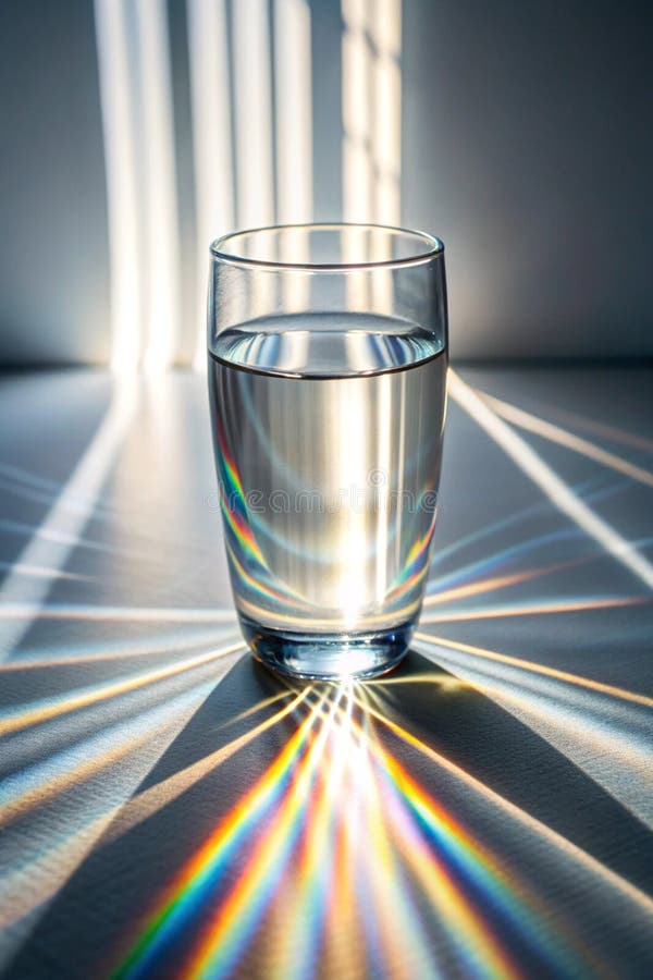 Sunlight Refraction through Water Glass Creating Beautiful Patterns ...