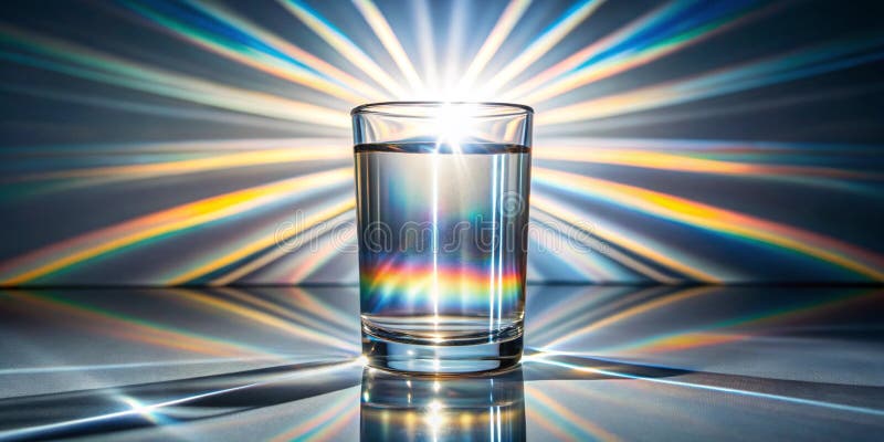 Sunlight Refraction through Water Glass Creating Beautiful Patterns ...