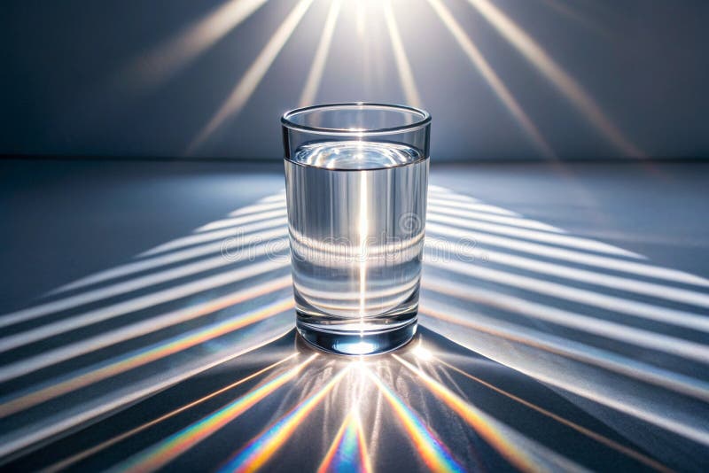 Sunlight Refraction through Water Glass Creating Beautiful Patterns ...