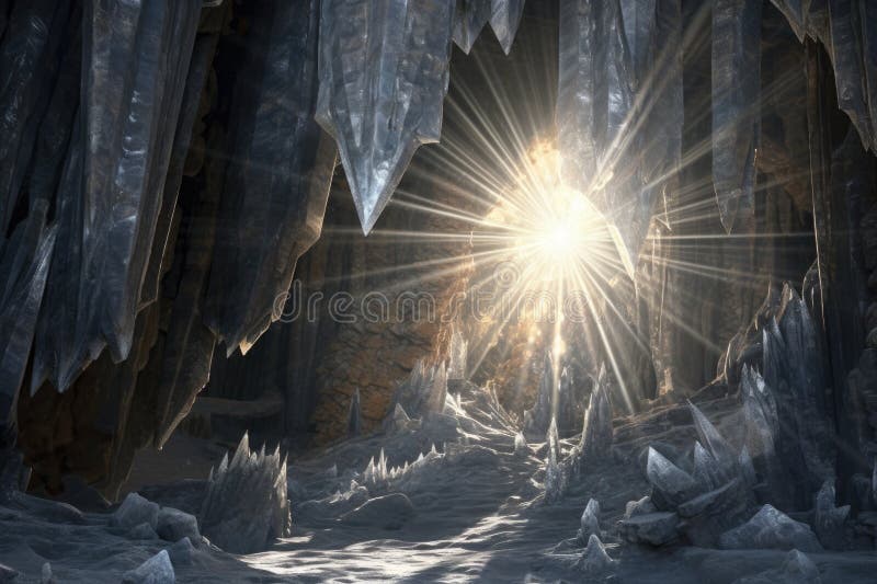 Sunlight Revealing Delicate Patterns in Diamond Dust Stock Illustration ...