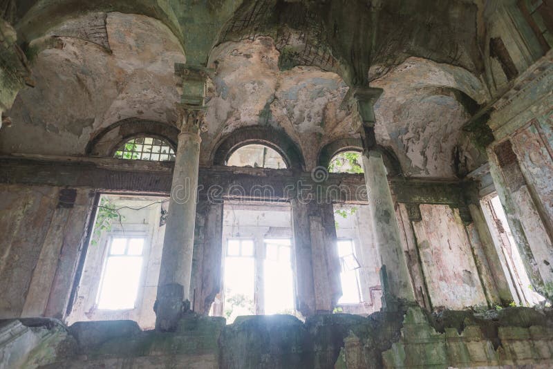 Sunlight in ruins stock image. Image of falling, inside - 336323561