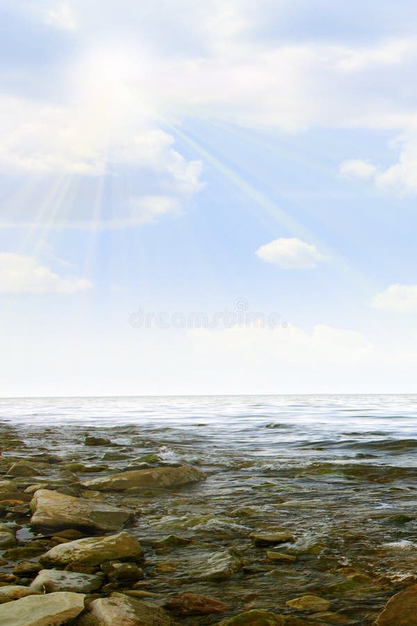 Sunlight sea beach stock photo. Image of cloud, coast - 6549706