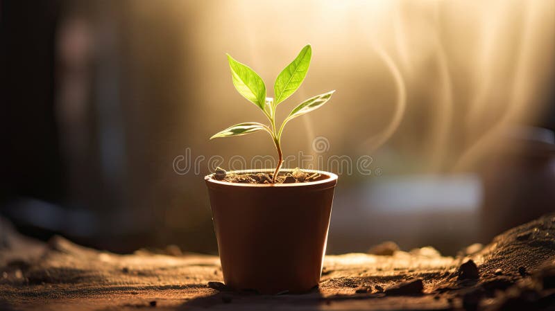 Sunlight Seedling Sprouting Stock Illustration - Illustration of future ...