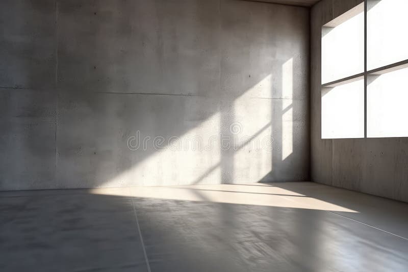Sunlight Shadow on Blank Smooth Clean Polished Gray Wall, Generated by ...
