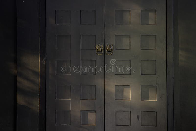 Sunlight and Shadow on Grey and Grunge Wooden Door Stock Image - Image ...