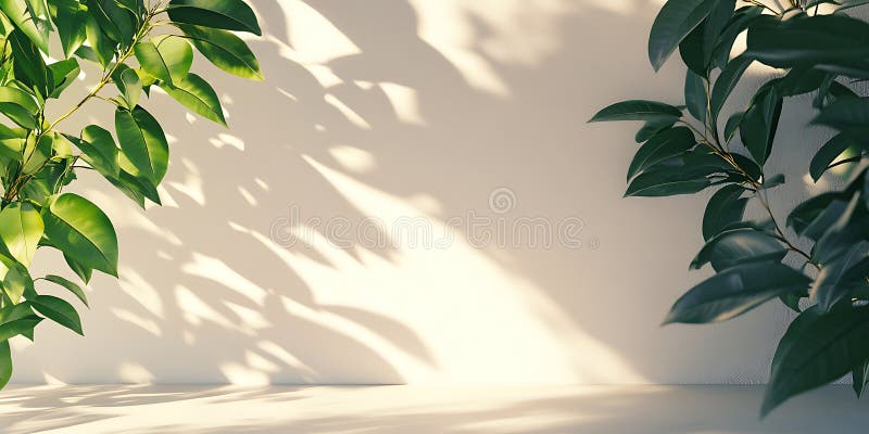 Sunlight Shadow Plant Wall Background Nature Photography Stock ...