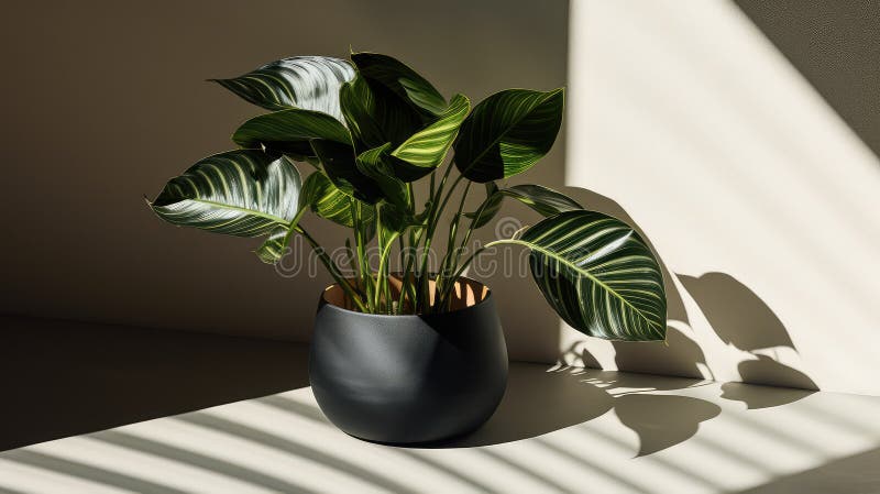 Sunlight shadow plants stock illustration. Illustration of aesthetic ...