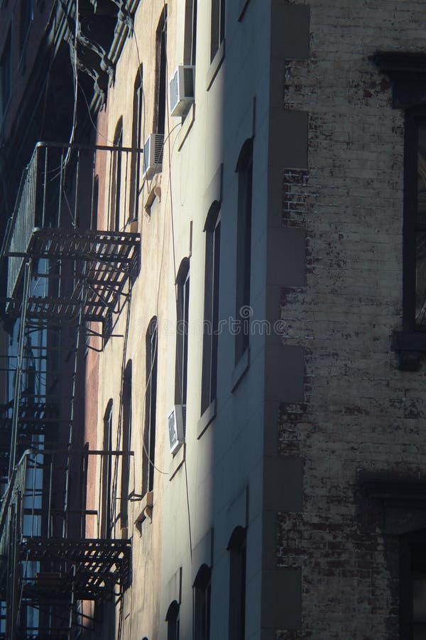 Sunlight and Shadow Sides of New York City Apartment Building Stock ...