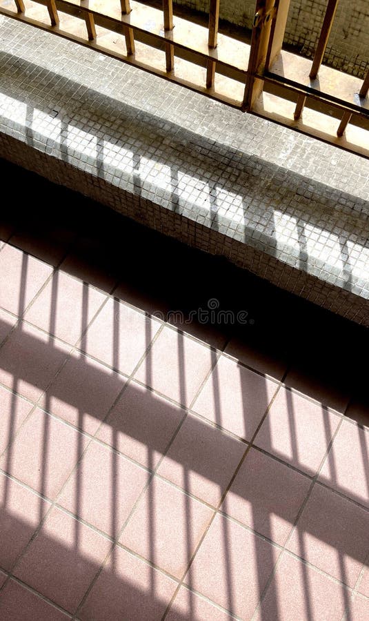 Sunlight and Shadow on the Step Brick Floor Stock Photo - Image of ...